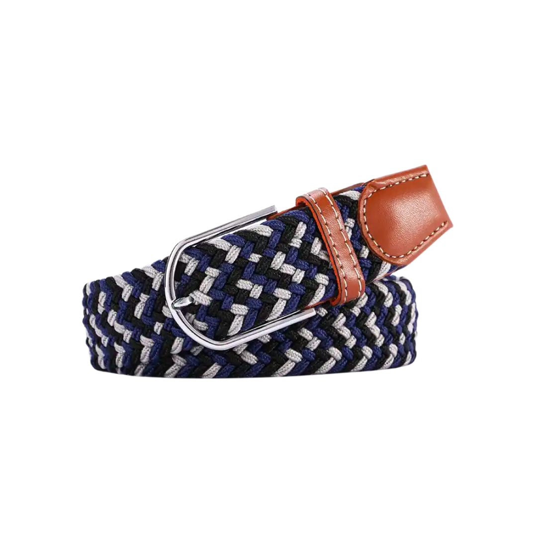 Flätat "Grisch” Skärp - Blå & Grå